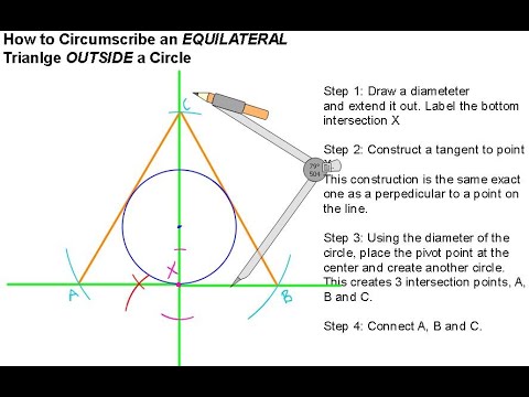 Constructing Equilateral Triangle Outside Circle Youtube