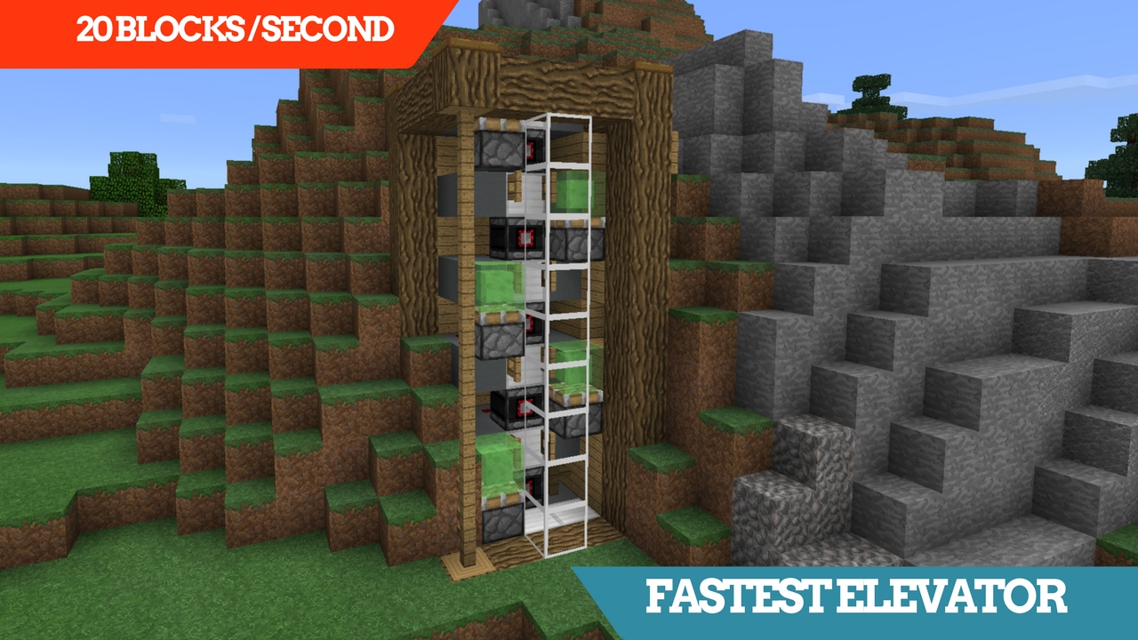 Minecraft Insane Fastest Elevator 20 Blocks Second Redstone