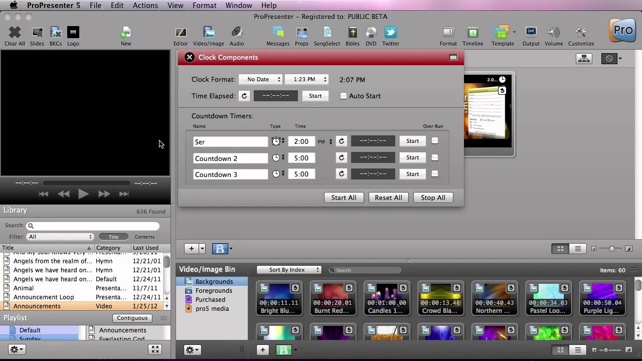 Propresenter 5 Clocks Youtube