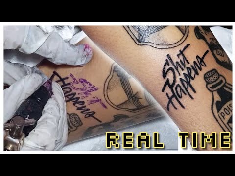 Script Tattoo Tattoo Real Time Inkaddict Tattooflash Youtube