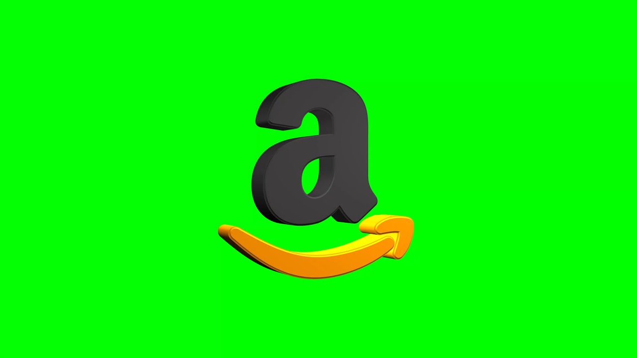Amazon 3d Logo Icon Revolving Loop Animation On Green Screen Background