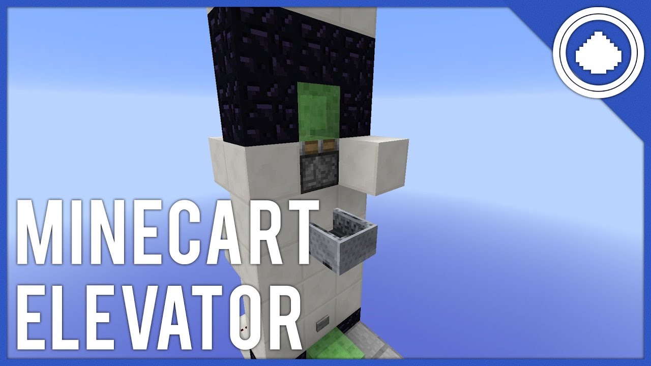 Simple Compact Minecart Slime Block Elevator Minecraft Tutorial