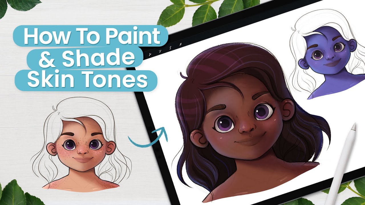 How To Paint Skin Tones Cartoon Stylized Digital Art Tutorial