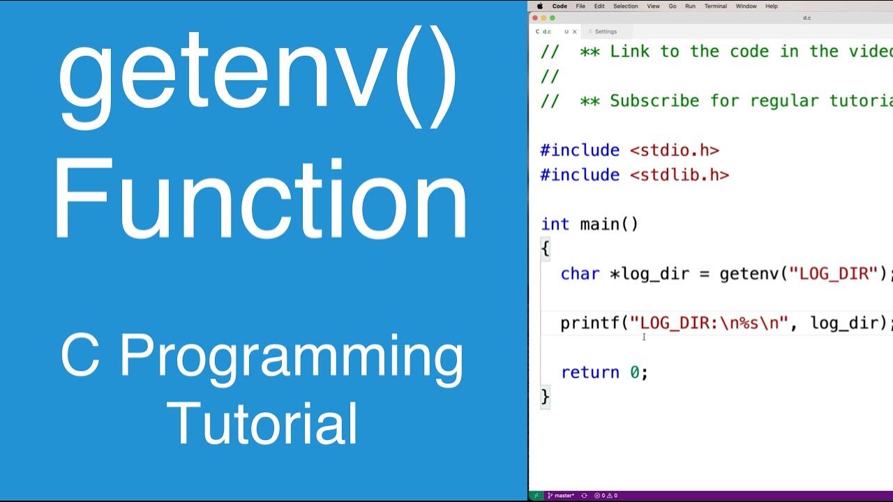 Getenv Function To Get The Value Of An Environment Variable C
