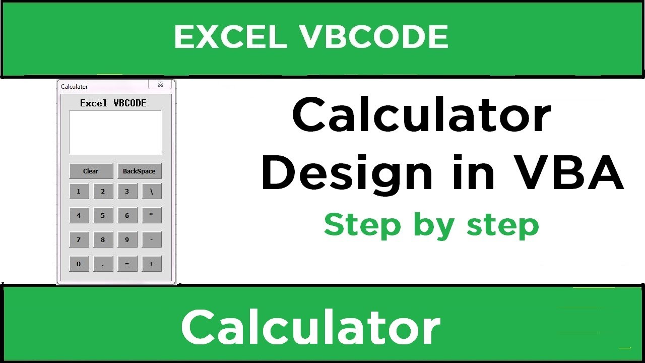 Calculator Design In Vba Youtube