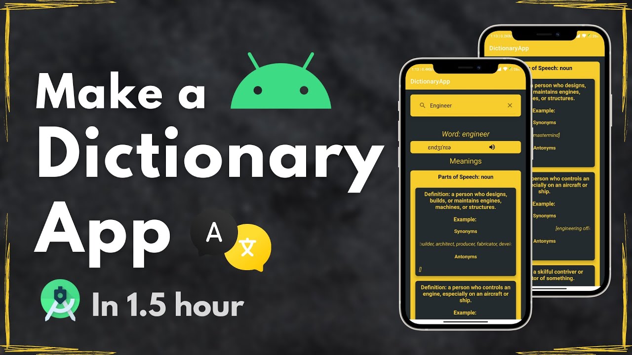 Let S Make A Dictionary App Android Project Rest Api Youtube
