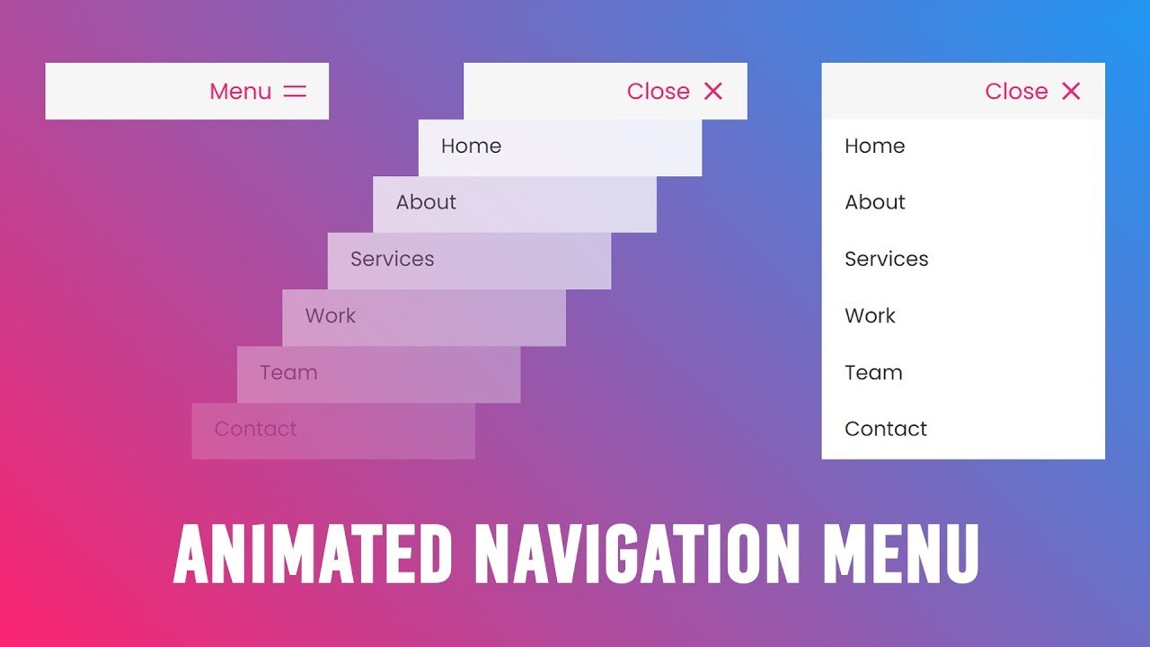 Animated Menu Using Html Css Javascript Youtube
