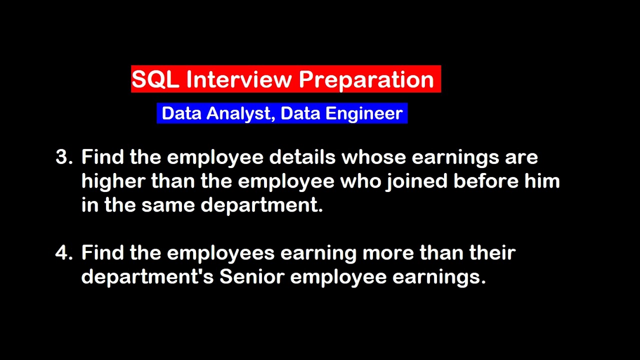 Sql Interview Question Solution Data Analyst Data Engineer Part