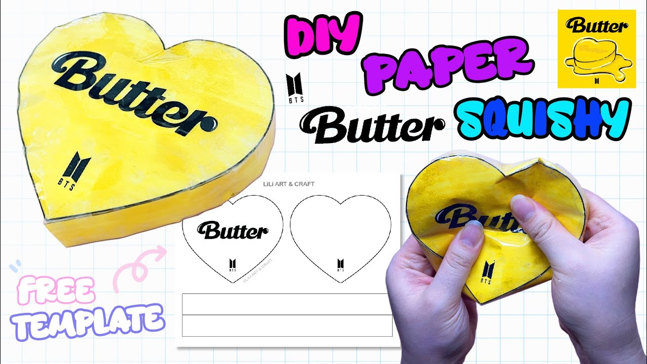 Diy Bts Butter Paper Squishy For Armys Free Fidget Toy Template Youtube