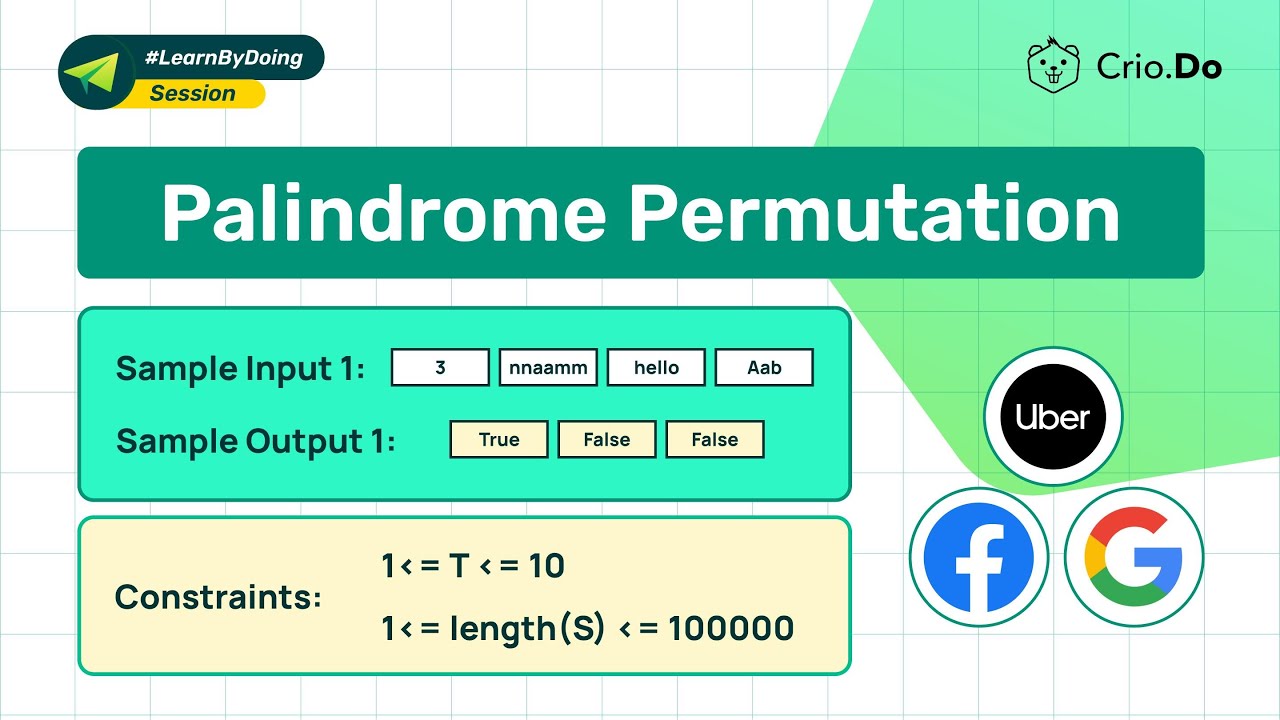 Palindrome Permutation Java Master Dsa Interview Questions Youtube