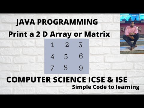 Print A 2 D Array Or Matrix In Java Youtube