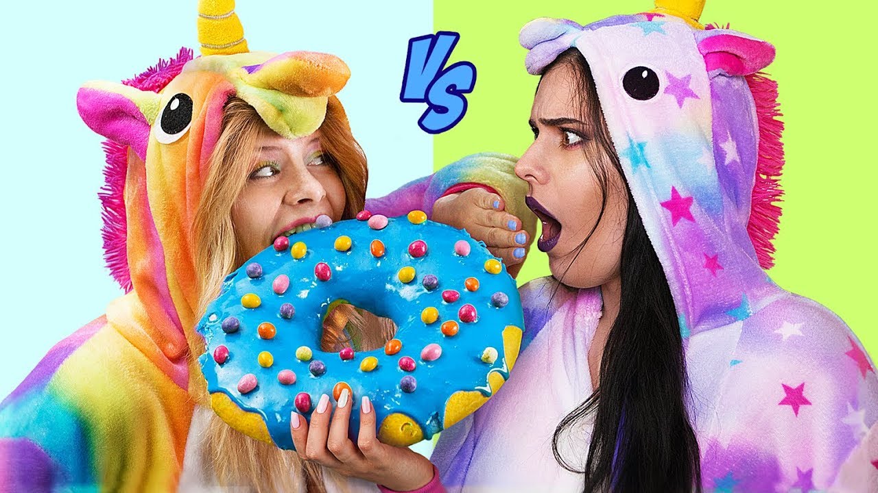 9 Dulces De Unicornio Buena Vs Unicornio Mala Dulces Gigantes Y En