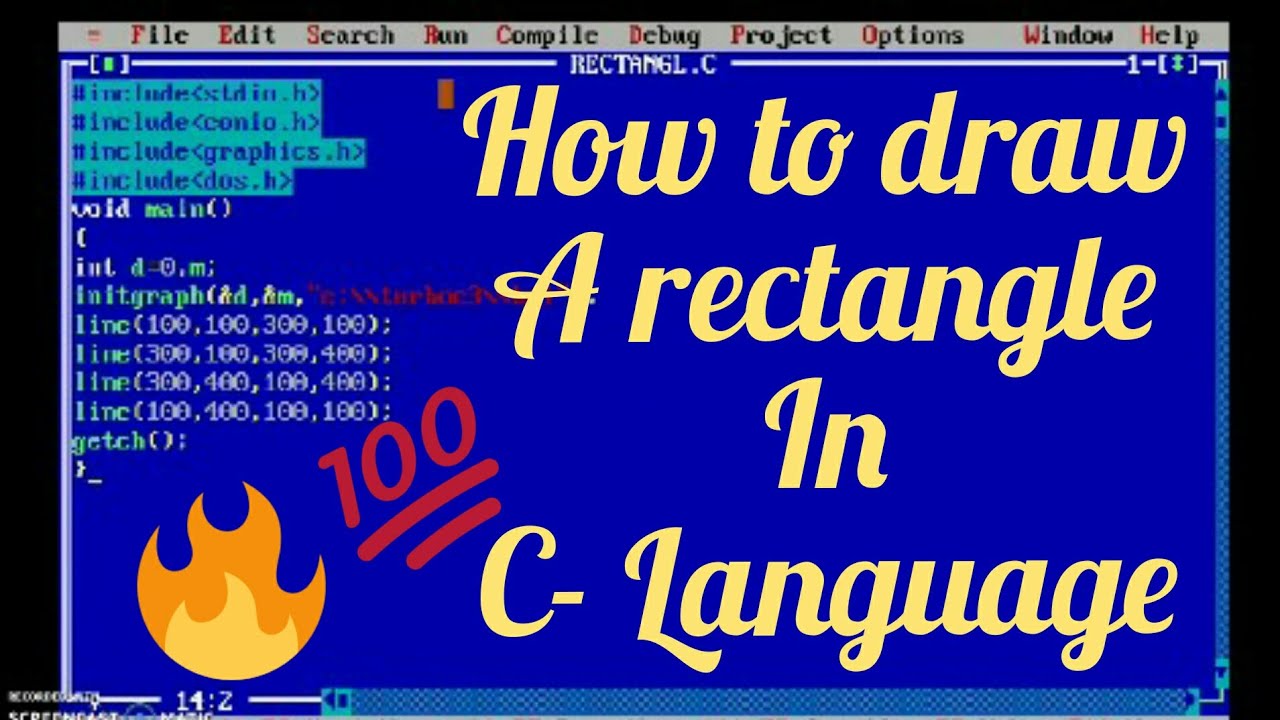 How To Draw A Rectangle In C Language Youtube