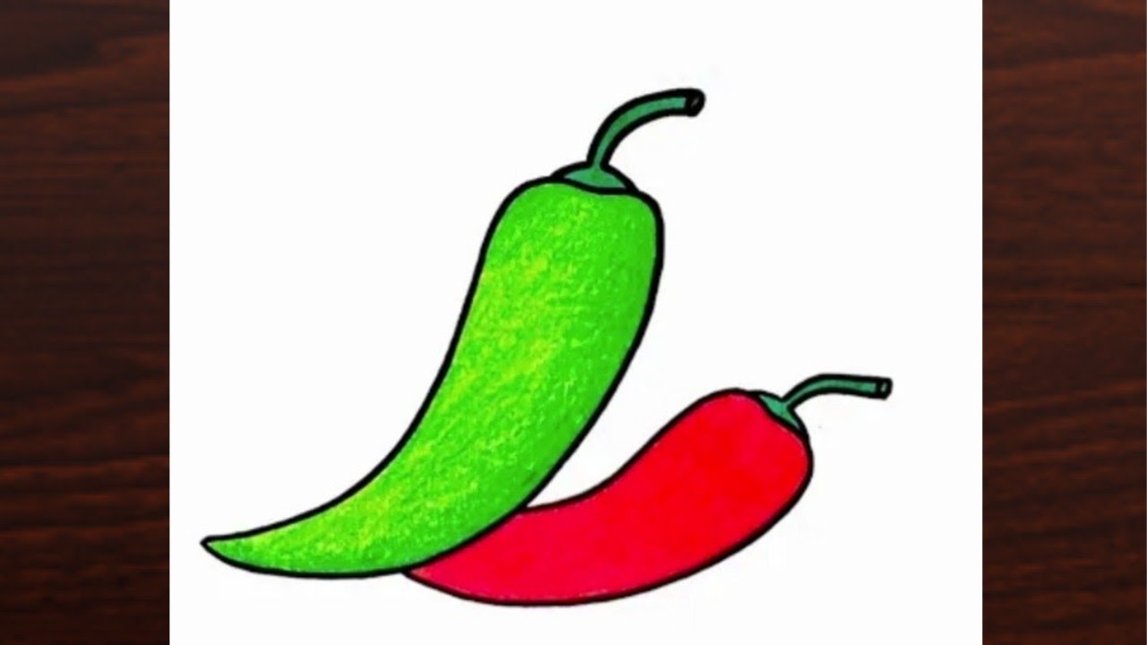 How To Draw Green Chilli Step By Step Easy Red Chilli Drawing How