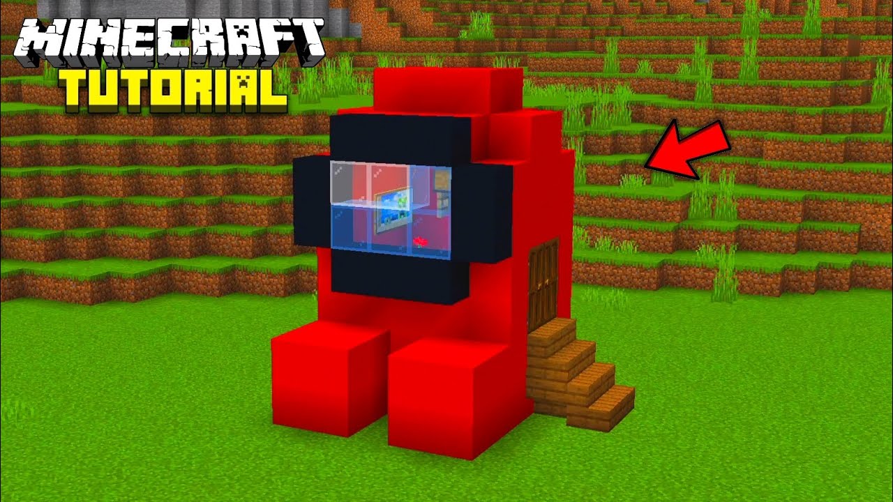 Minecraft How To Build A Red Among Us House Tutorial Youtube