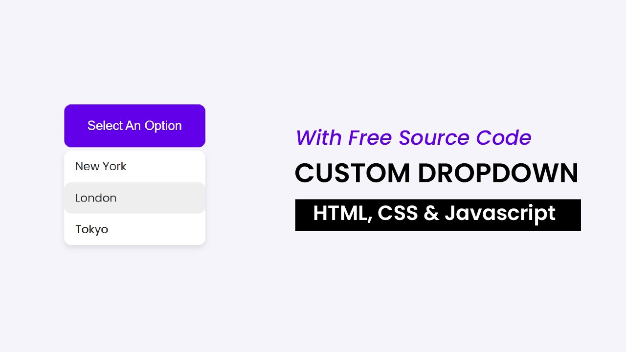Custom Dropdown Menu Html Css Javascript Youtube