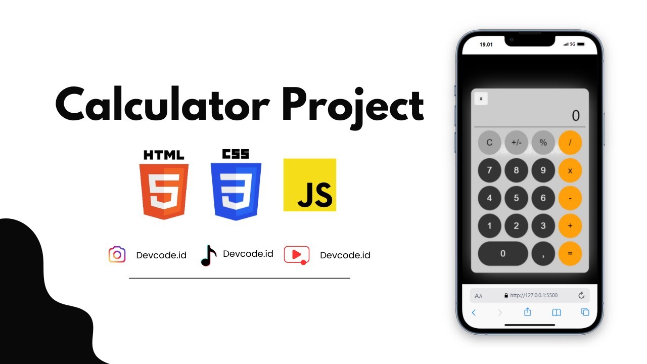 Iphone Style Calculator Html Css Javascript Project Youtube