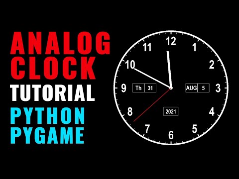 Python Pygame Analog Clock Tutorial Youtube