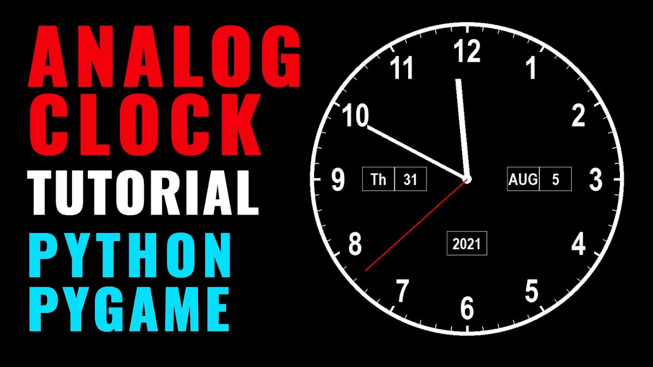 Python Beginner Project Tutorial Analog Clock Youtube