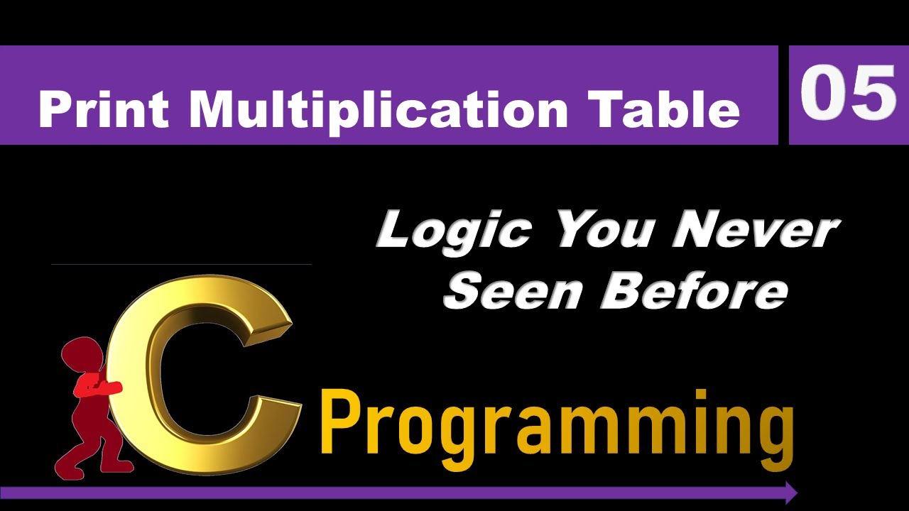 C Program To Print Multiplication Table Youtube
