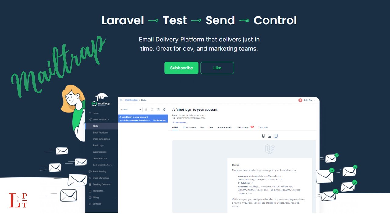 How To Send Email In Laravel Using Mailtrap Youtube