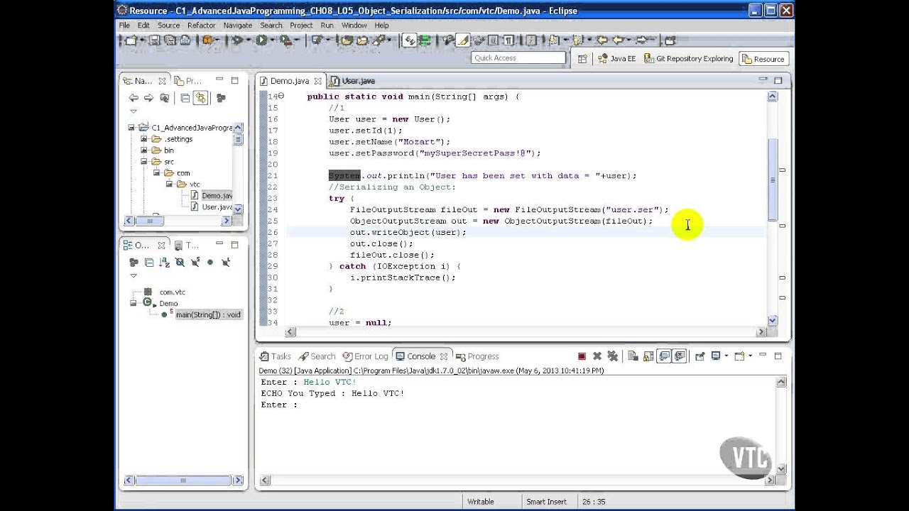 Advanced Java Tutorial Object Serialization Youtube