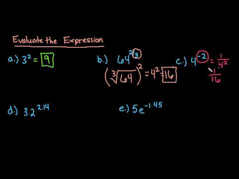 Evaluate Exponential Expressions Youtube