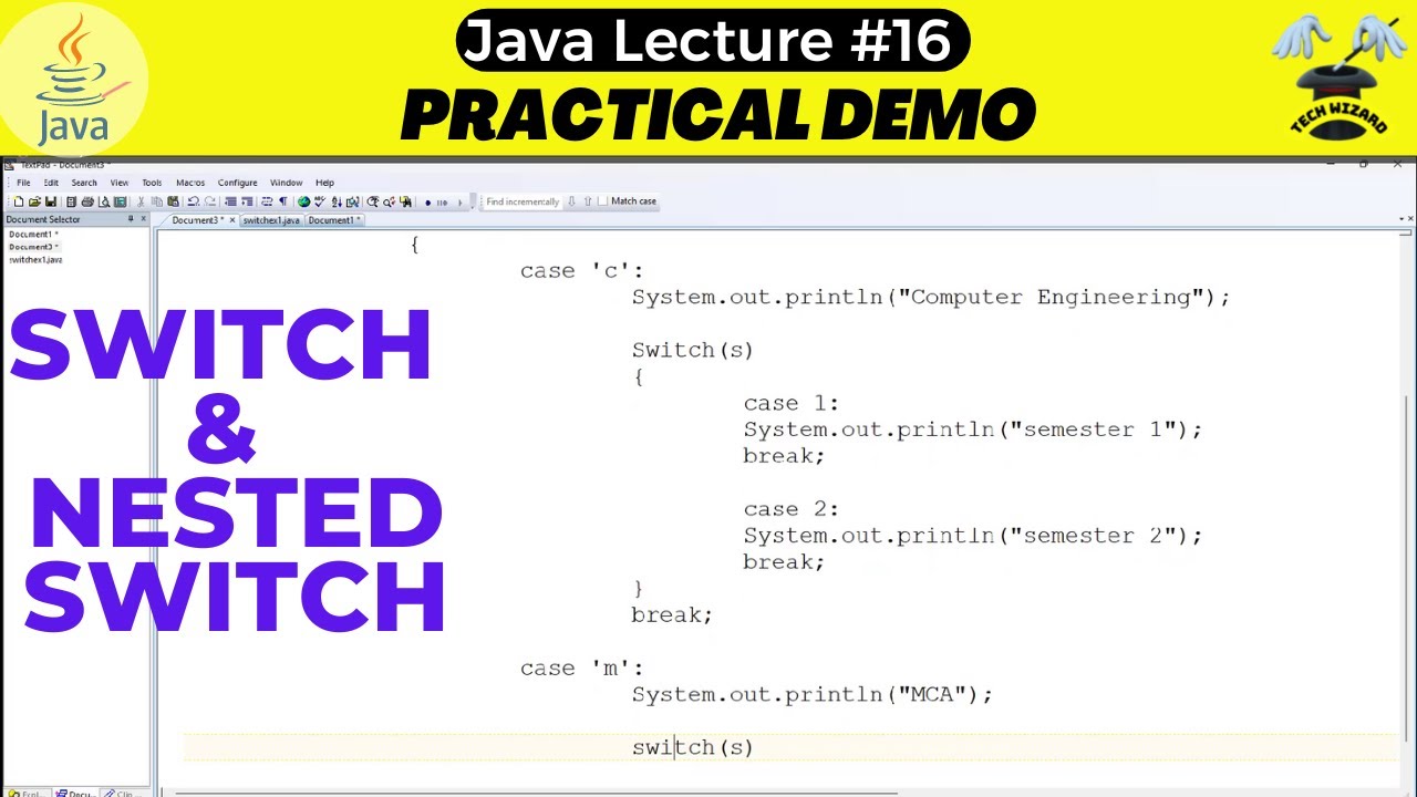 Switch Statement In Java Nested Switch Java Tutorial For Beginners