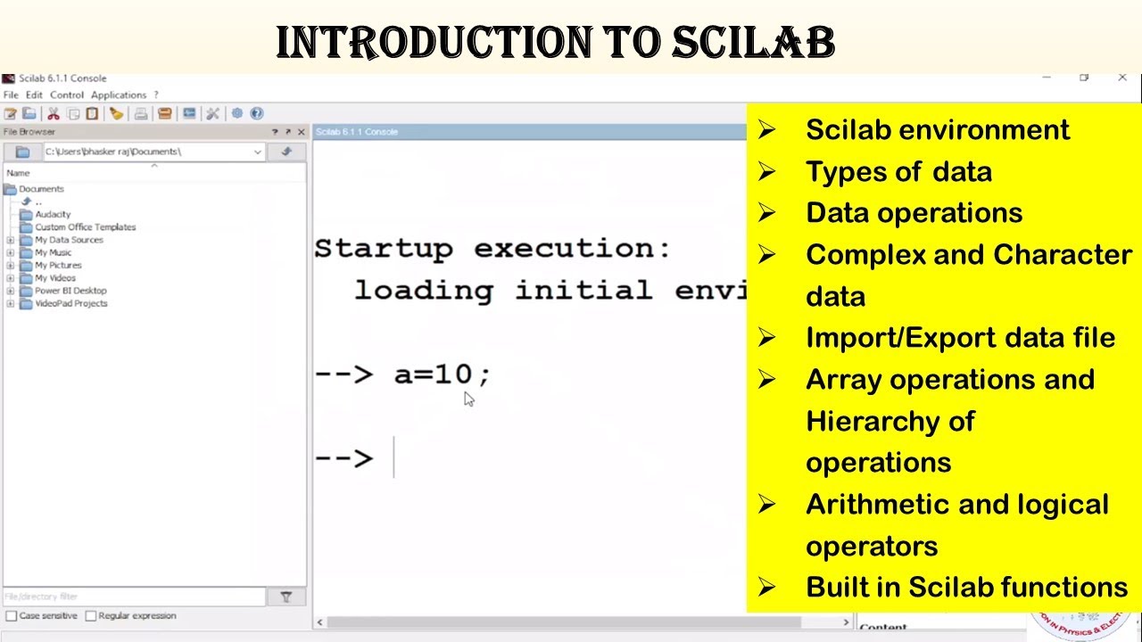 Introduction To Scilab For Beginners Part 1 Youtube