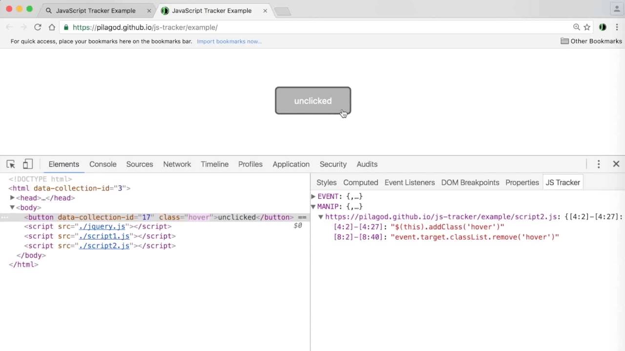Javascript Tracker V2 Demo Youtube