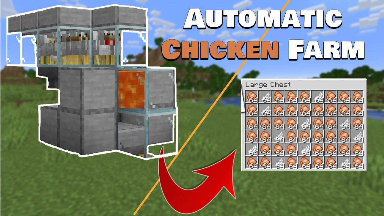 Automatic Chicken Farm Minecraft Bedrock Java Youtube