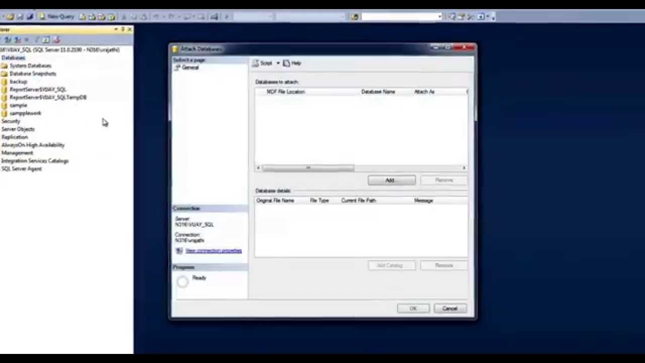 How To Attach Northwind Database To Sql Server Management Studio Youtube