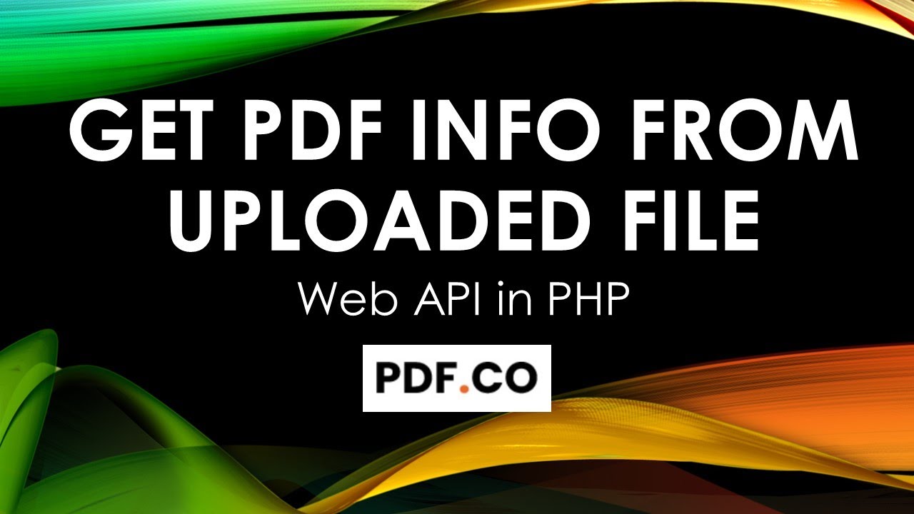 How To Get Pdf Info Using Pdf Co Web Api In Php Youtube