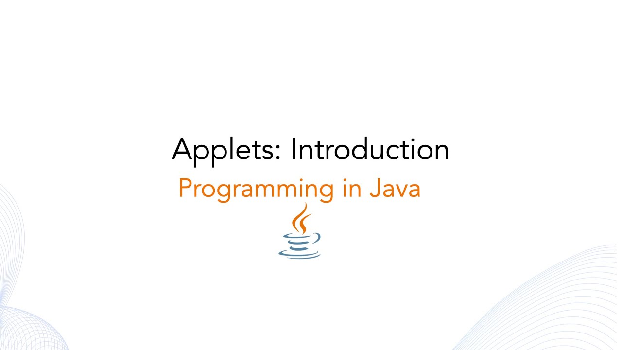Applet Introduction In Java Youtube