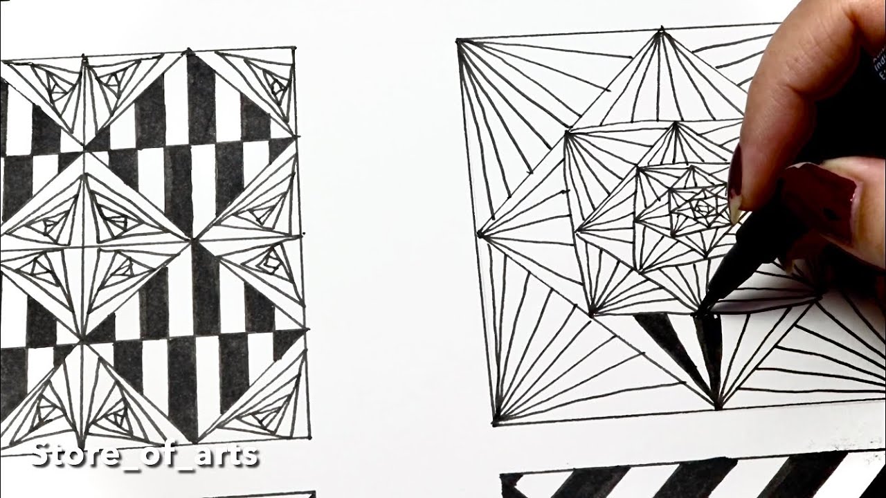 6 Easy Optical Illusion Drawings Patterns Tricks Abstract Drawings