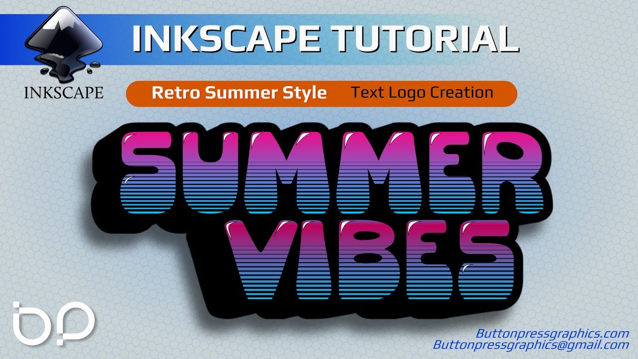 How To Create Retro Summer Text In Inkscape Youtube