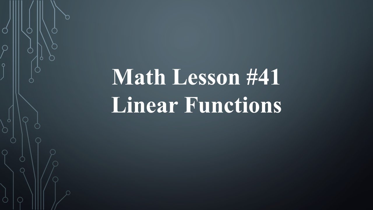 Linear Functions Youtube