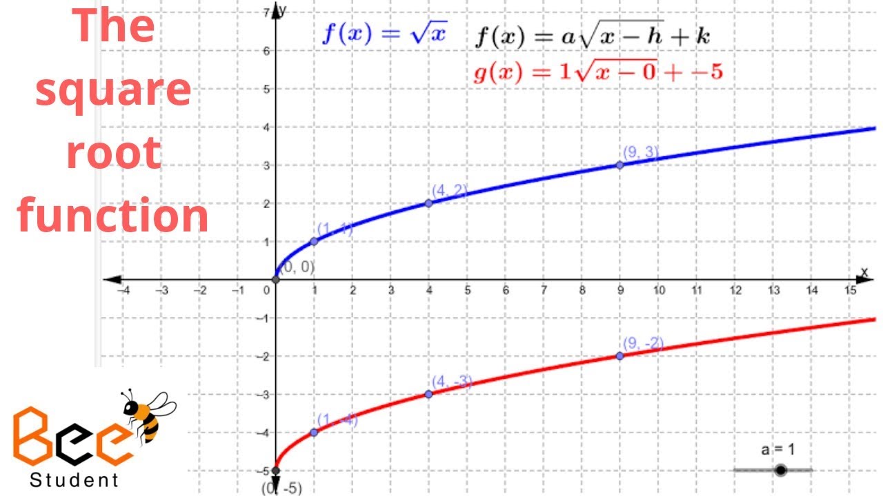 The Square Root Function The Domain Of A Function Radicals Square
