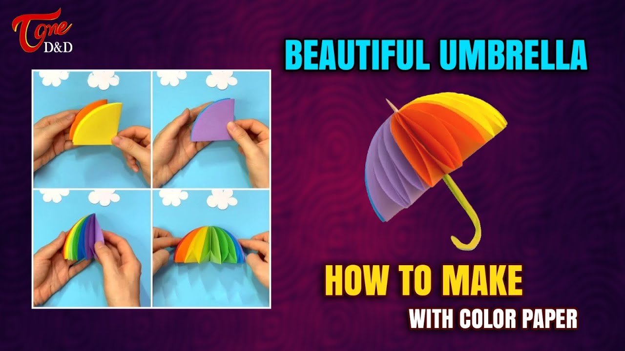 Diy Paper Umbrella Craft Easy Umbrella Craft For Kids Step By Step