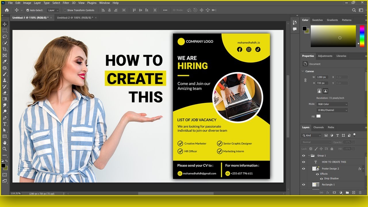 How To Create A Poster In Adobe Photoshop Step By Step Youtube