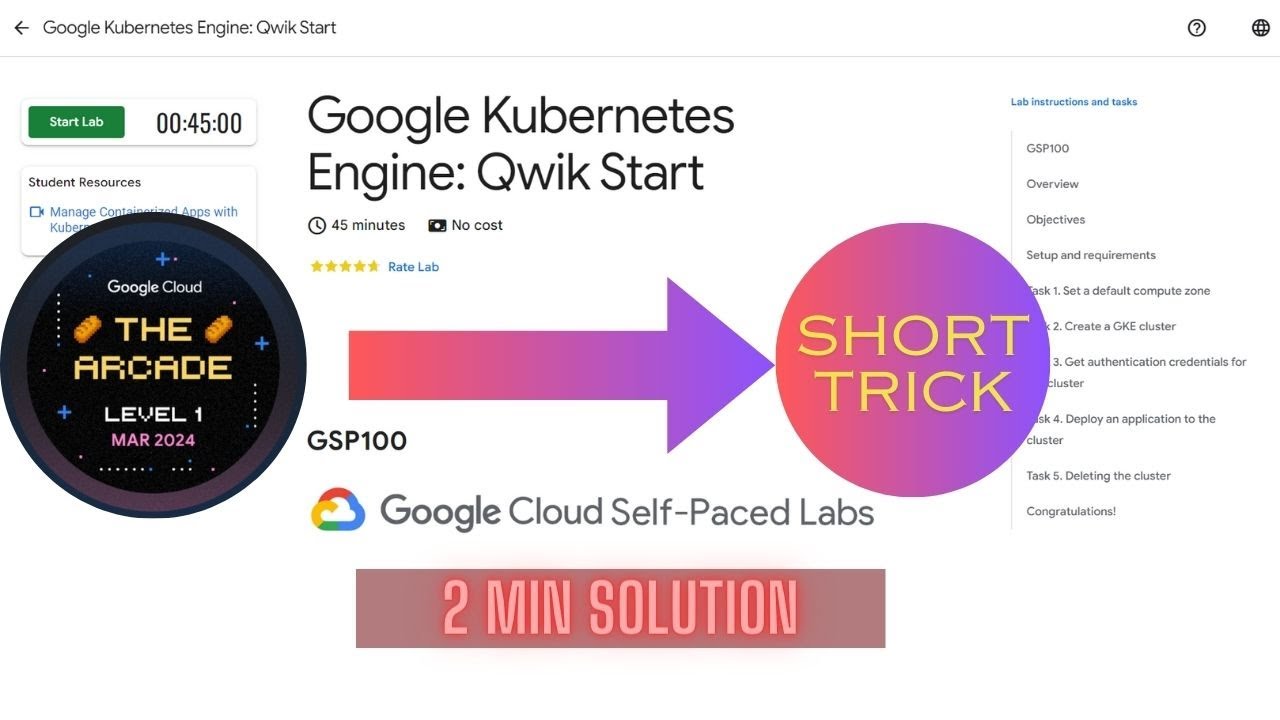 Google Kubernetes Engine Qwik Start Gsp100 Arcade 2024 Youtube