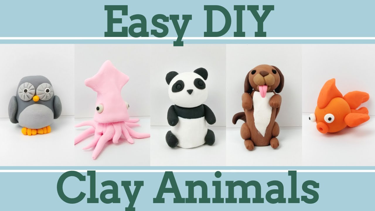 Easy Clay Animals For Beginners 6â 5 In 1 Polymer Clay Tutorial Youtube