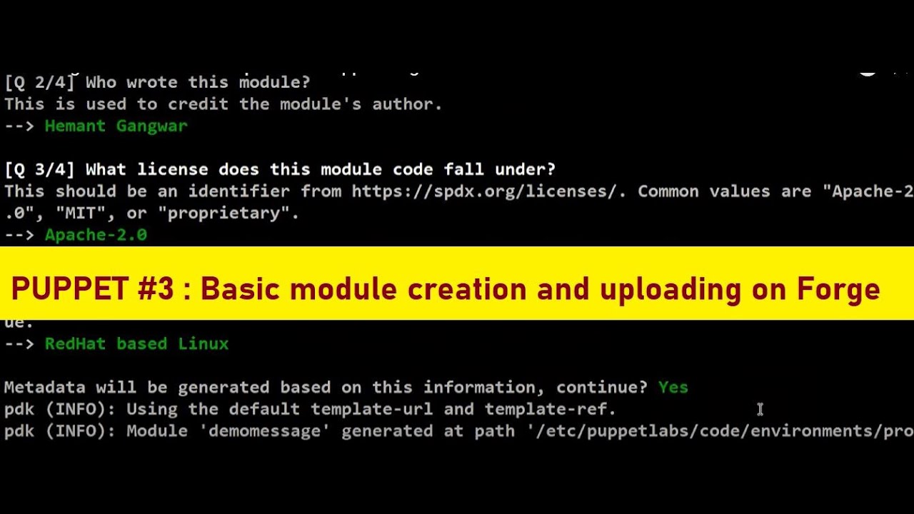 Creating Basic Module And Upload On Puppet Forge Youtube