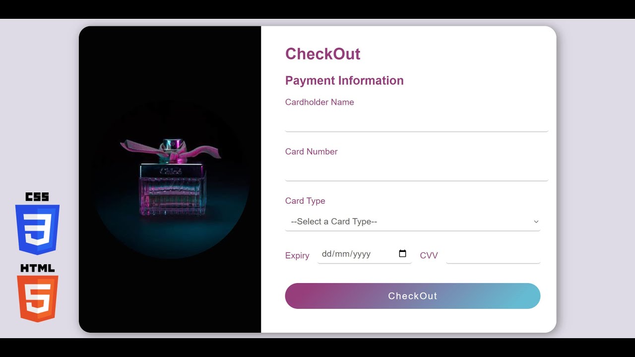 Creating An Impressive Responsive Checkout Form Html Css Youtube