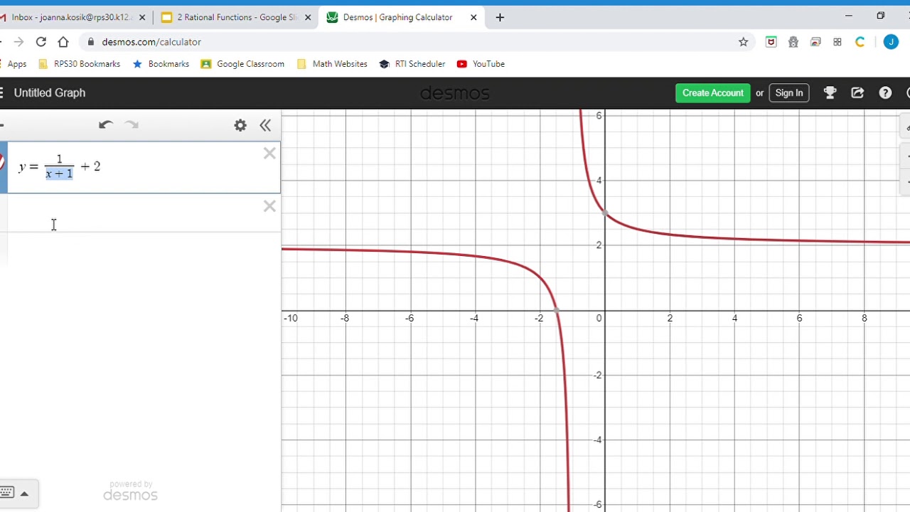 Graph A Rational Function Using Desmos Youtube