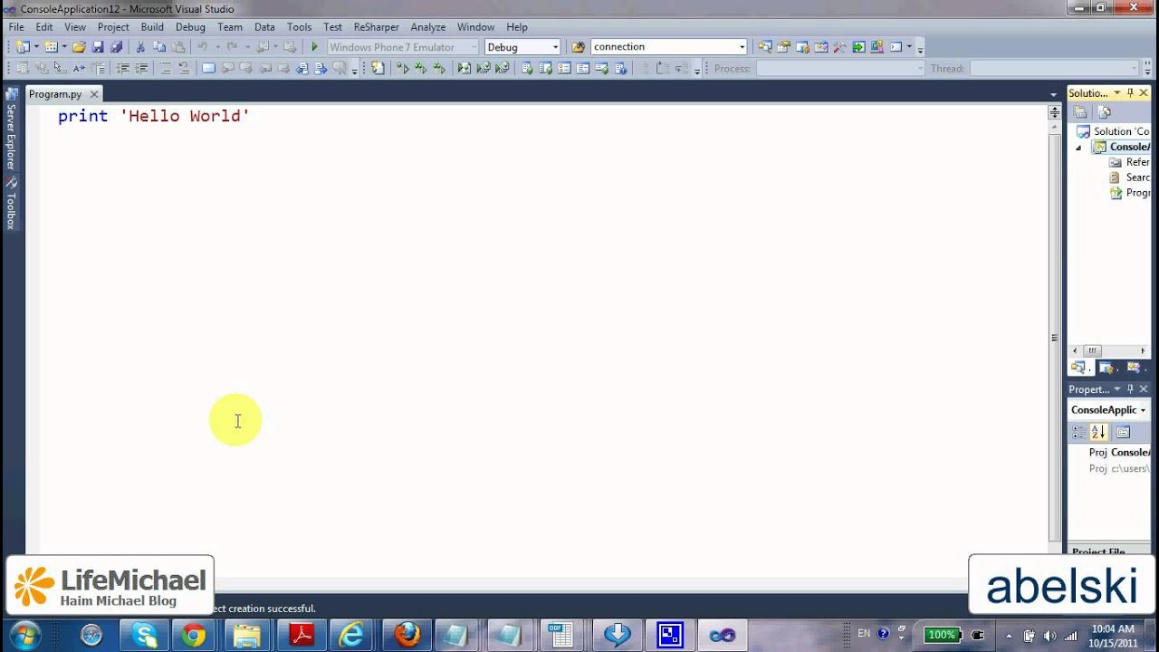 Hello World In Ironpython Youtube