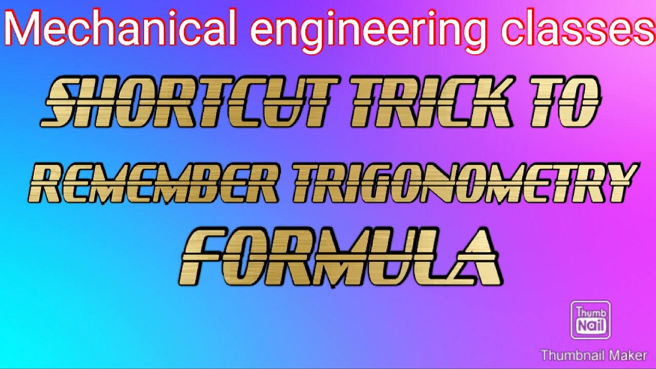 Shortcut Trick To Remember Trigonometry Formula Youtube