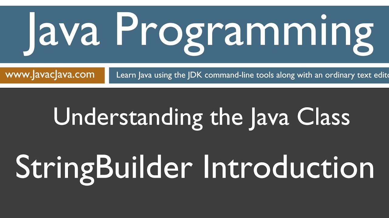 Learn Java Programming Stringbuilder Introduction Tutorial Youtube
