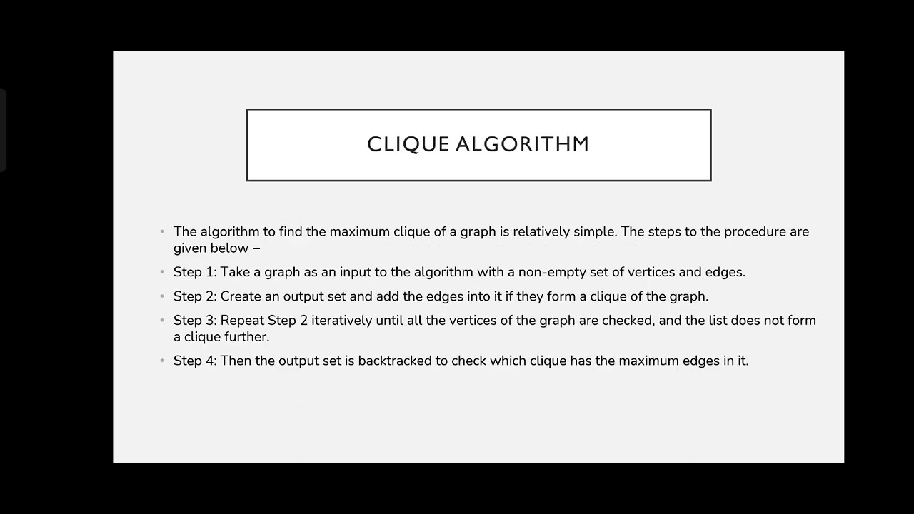 Clique Algorithm Algorithm Analysis Youtube