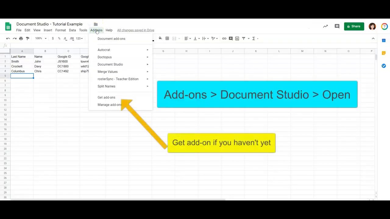 Google Sheets Google Slides Document Studio Tutorial Youtube